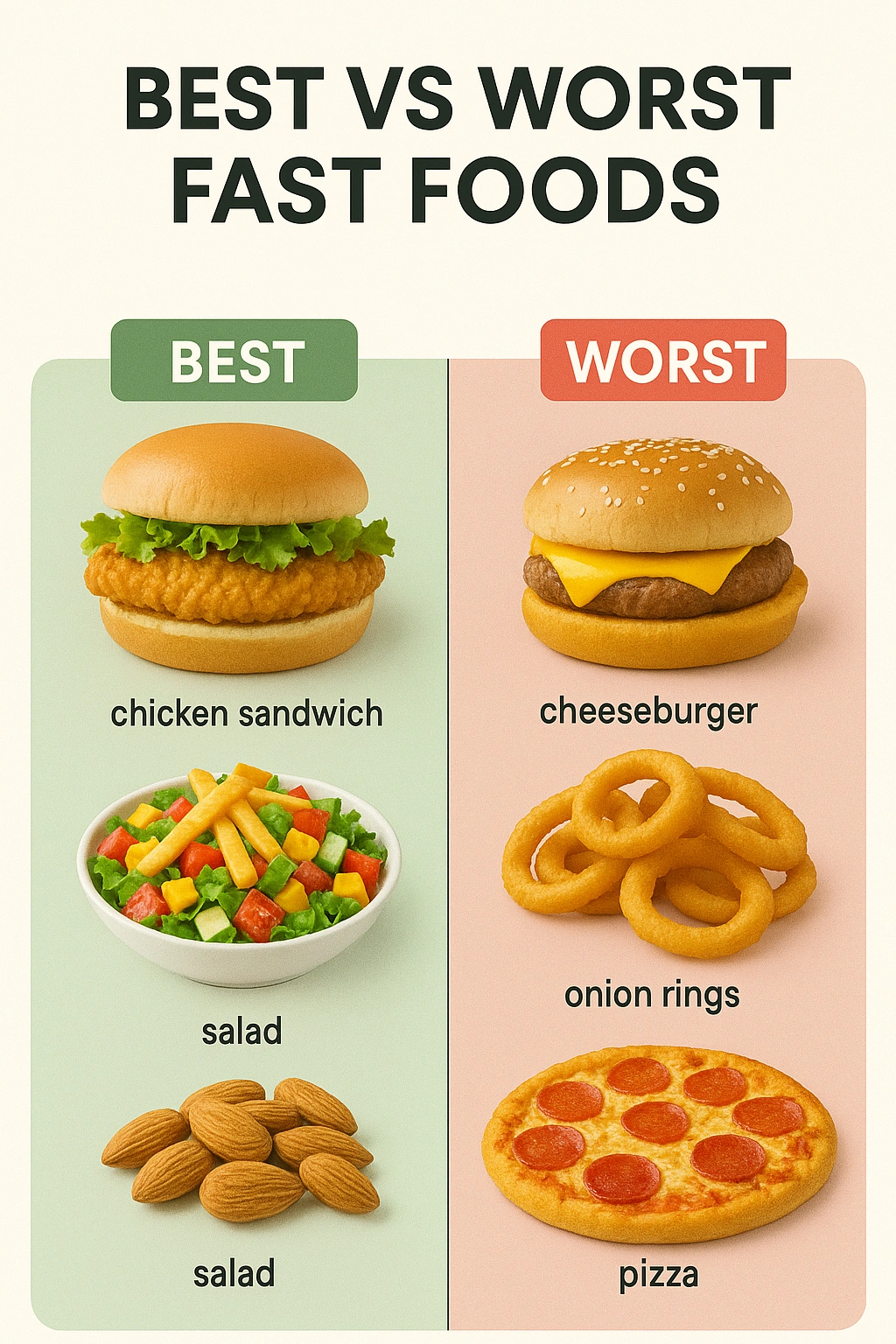 Best vs Worst Fast Foods - Dietary Craft