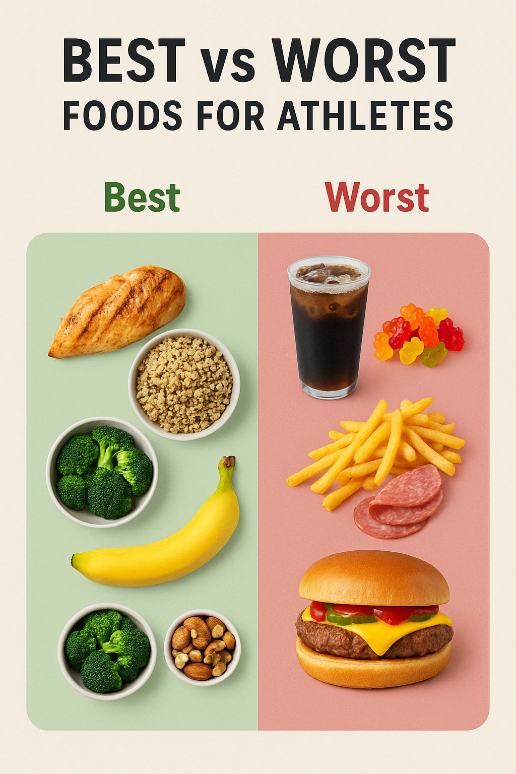 Best vs Worst Foods for Athletes - Dietary Craft