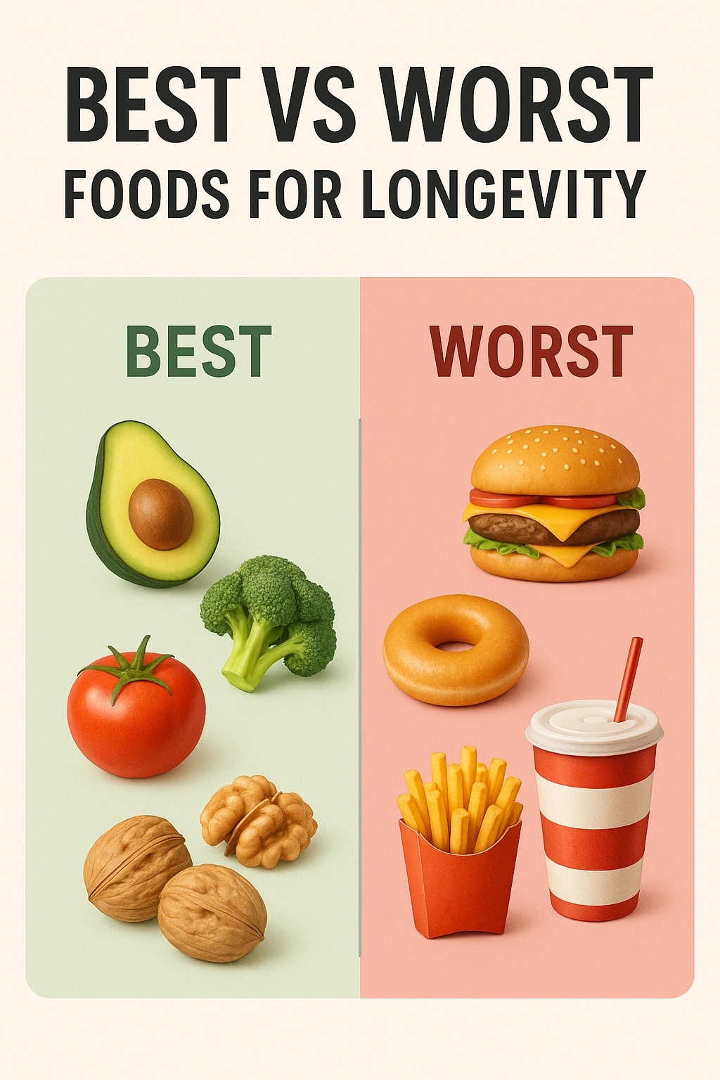 Best vs Worst Foods for Longevity - Dietary Craft