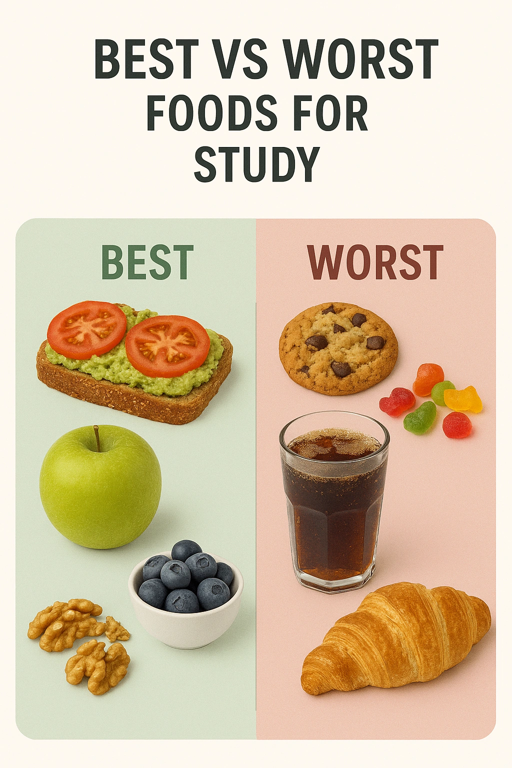 Best vs Worst Foods for Study - Dietary Craft