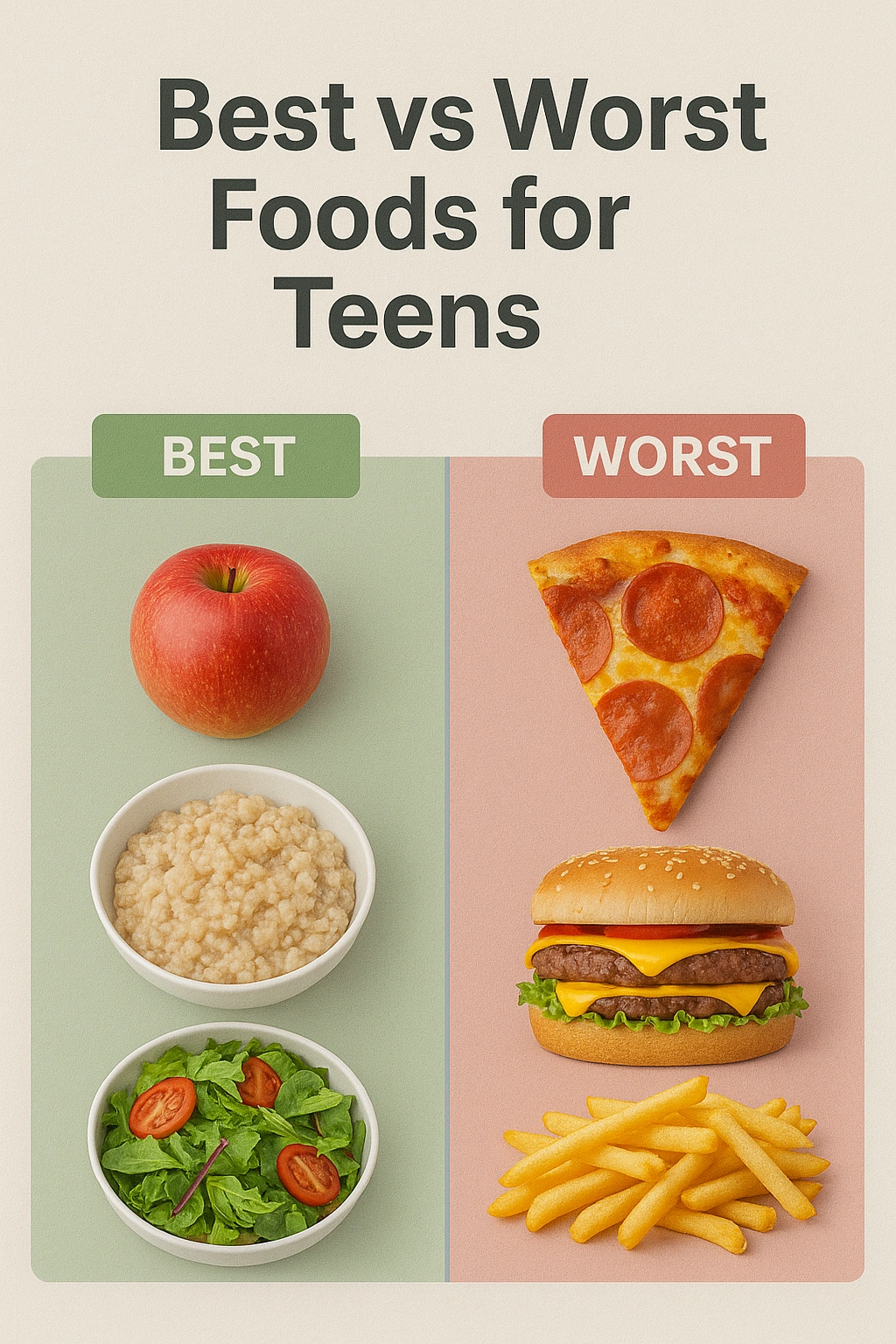 Best vs Worst Foods for Teens - Dietary Craft
