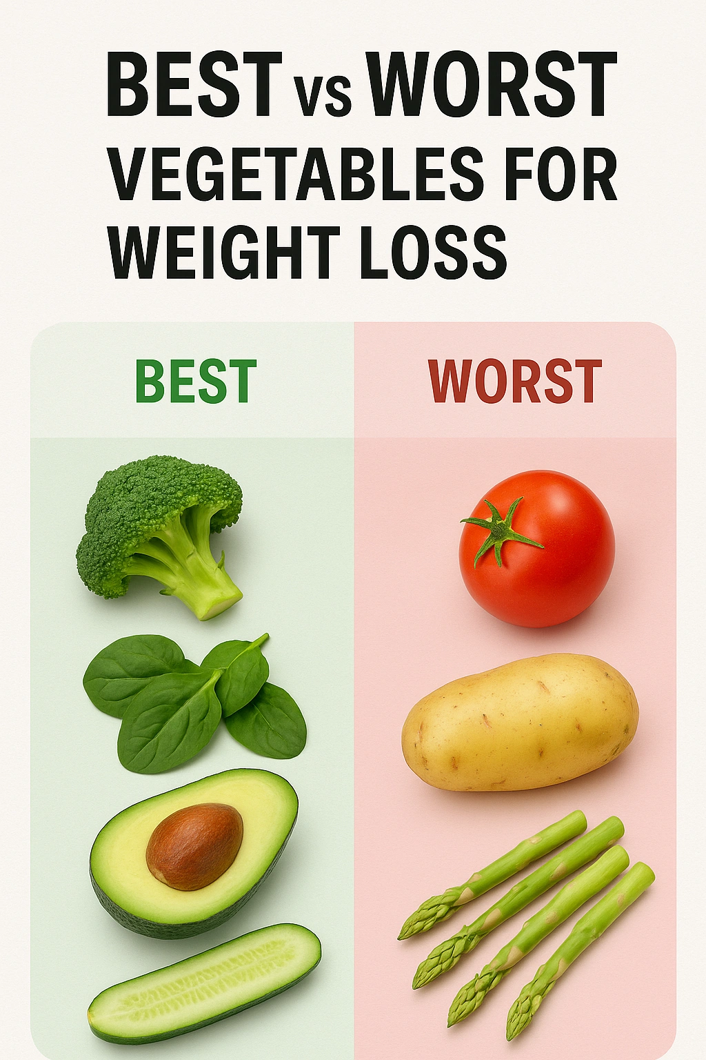 Best vs Worst Vegetables for Weight Loss - Dietary Craft